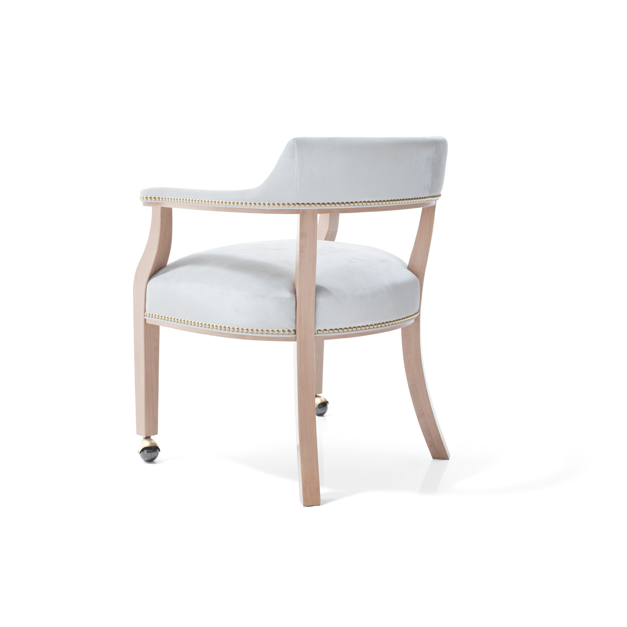 Merritt Arm Chair With Nail Trim And Front Casters - Kellex